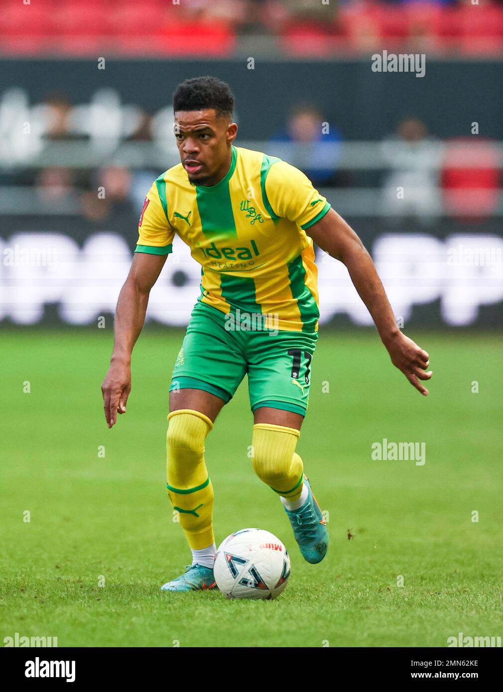 West Bromwich Albion Grady Diangana in action during the Emirates FA ...