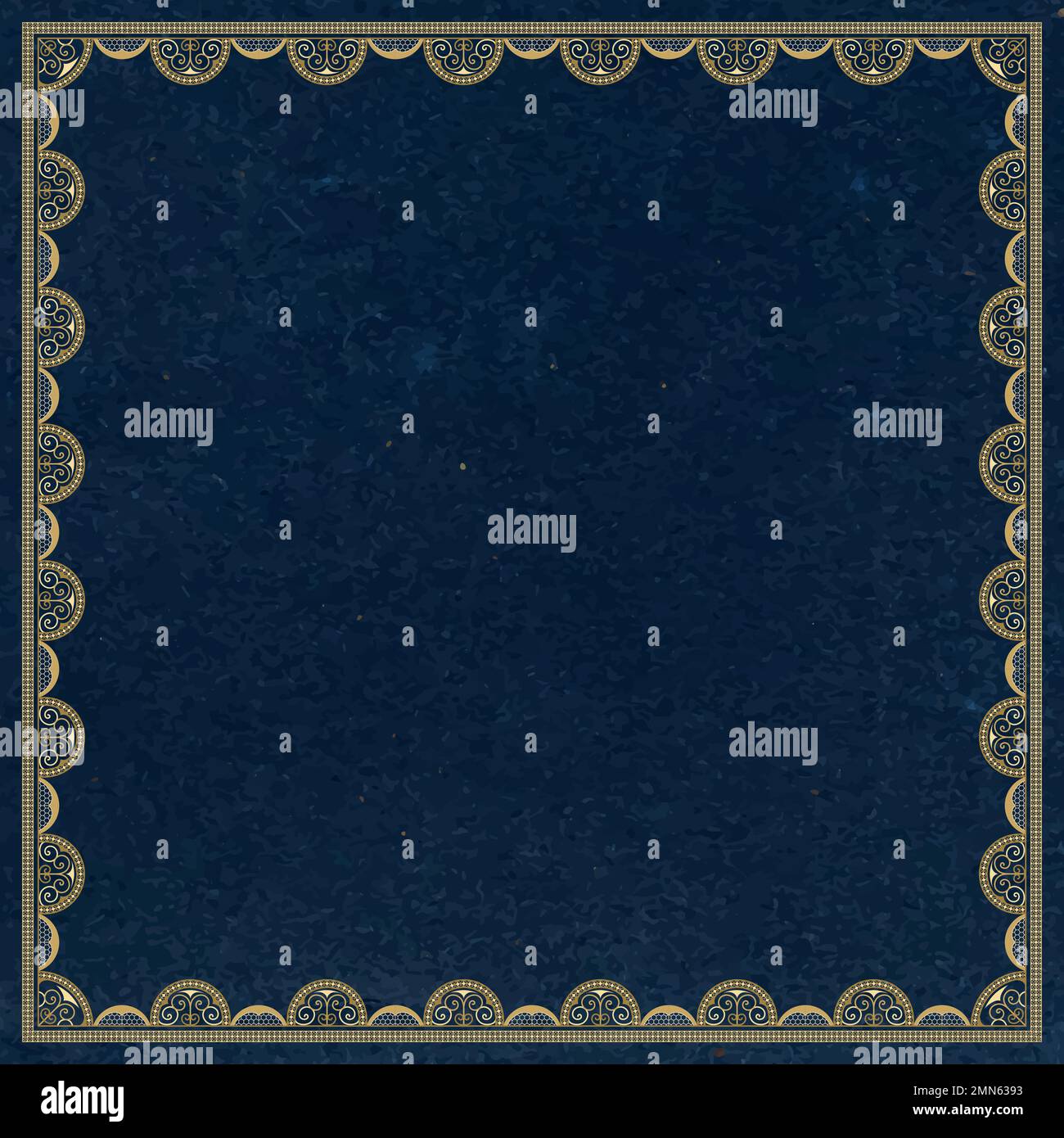 Lace frame background, dark blue vintage fabric design vector Stock ...