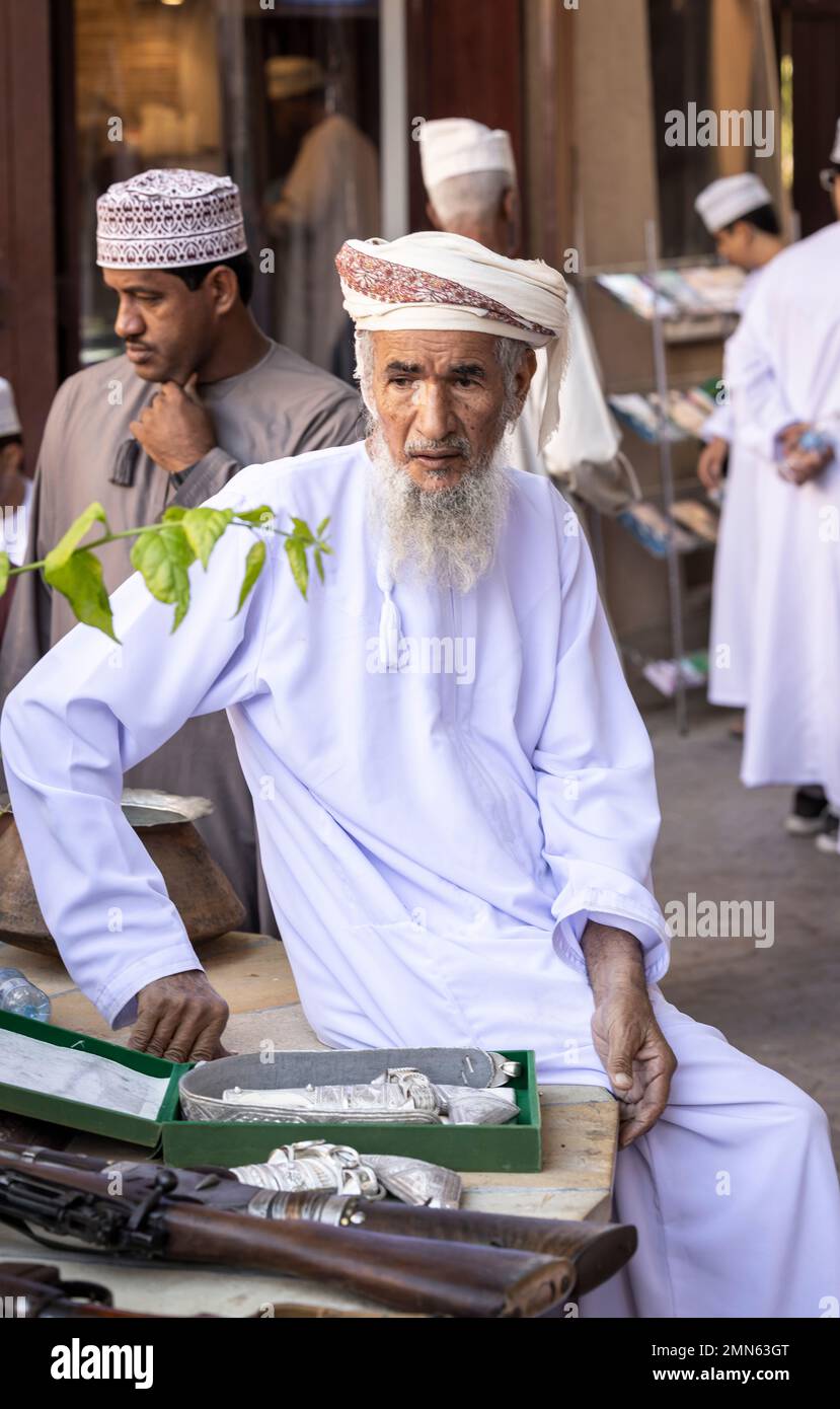 Nizwa, Oman, 2nd December 2022: omani men at the guns market Stock ...
