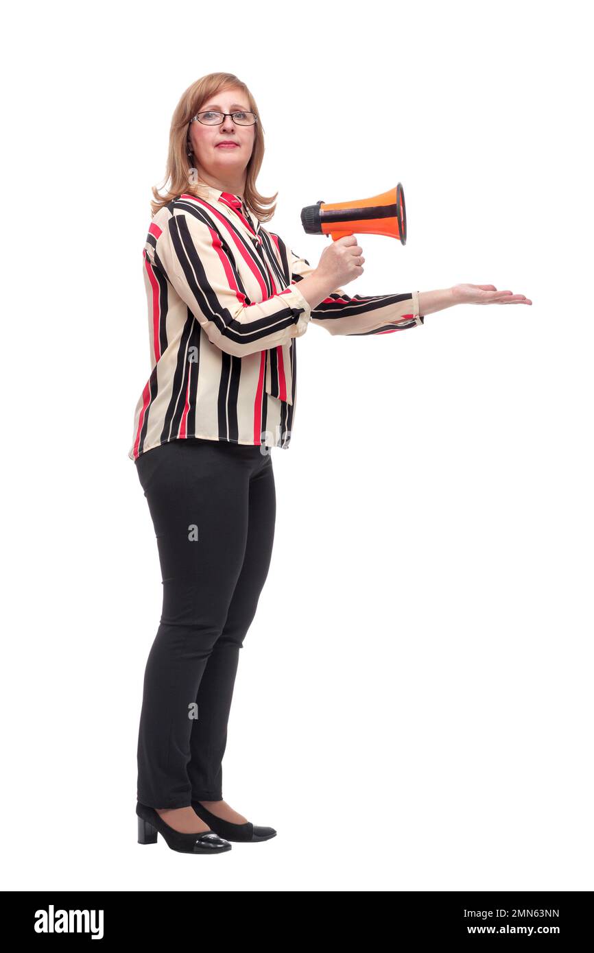 Charming woman pointing side hi-res stock photography and images - Alamy
