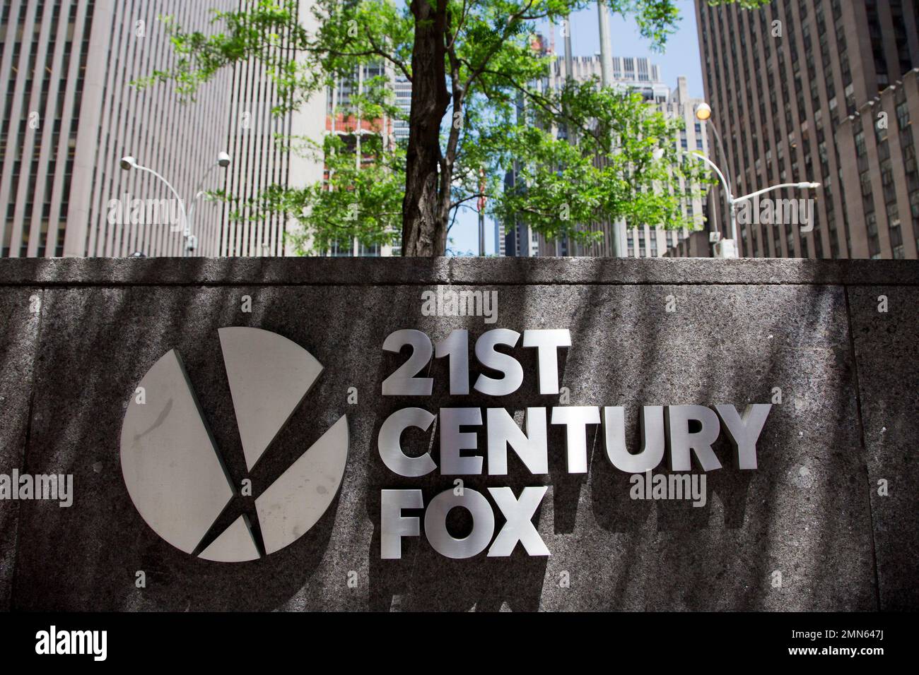 The 21st Century Fox logo is shown outside its New York office ...