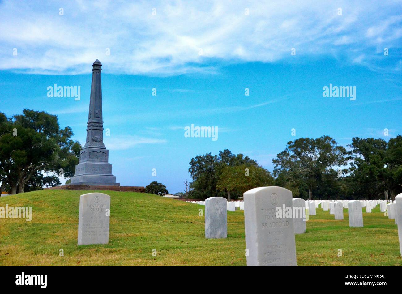 The Monument Created By The Marine Guard Of The Pensacola Navy In Barrancas National Cemetery To