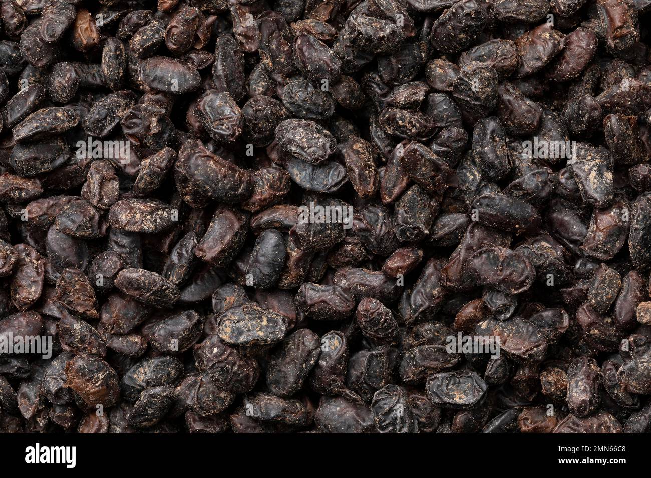 Chinese salted black beans as an ingredient close up full frame as ...