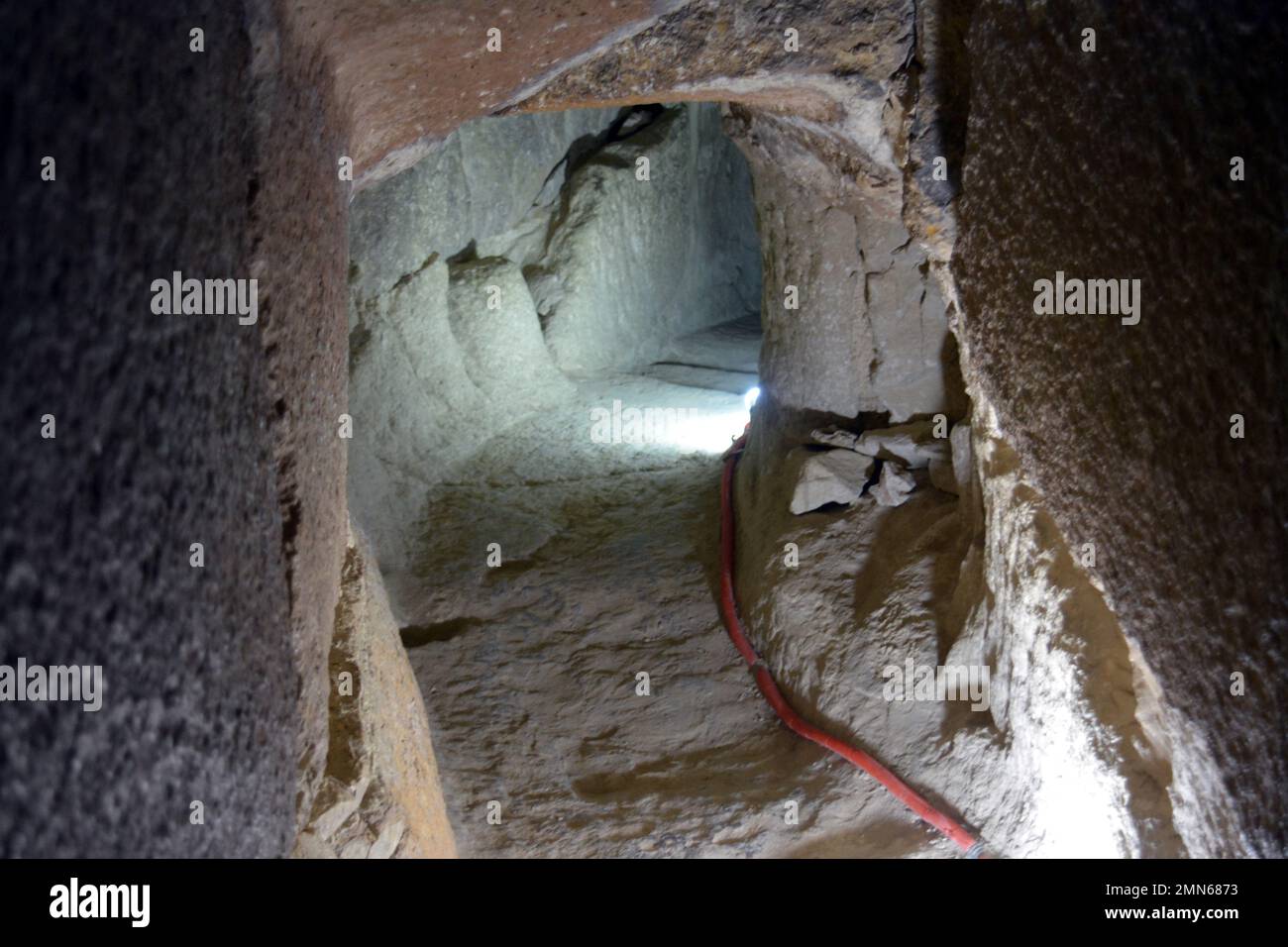 Giza, Egypt, January 26 2023: Details of the interior passages of The ...