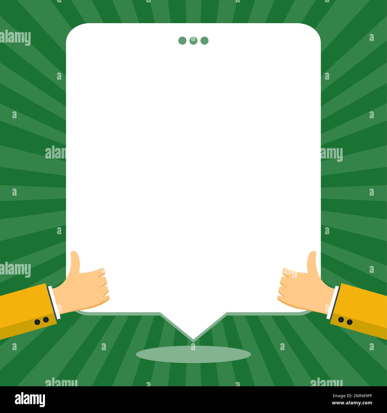 Big finger raised up pointing to whiteboard with information. White ...