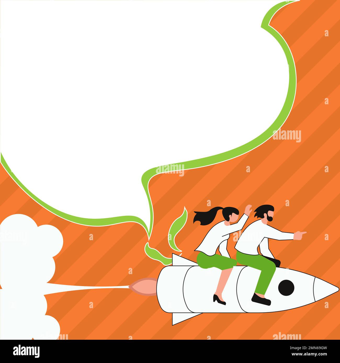 People on Rocket Ship Launching Fast Straight Up. Spaceship Drawing ...