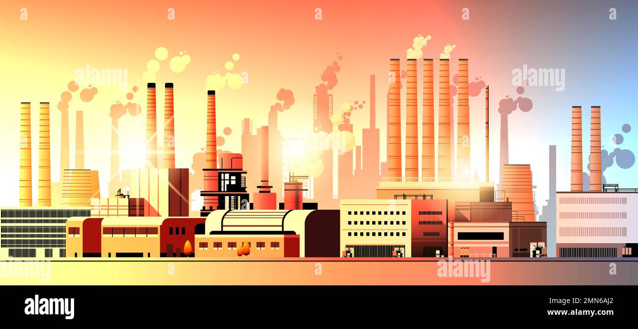 energy generation plant with chimneys electricity production industrial ...