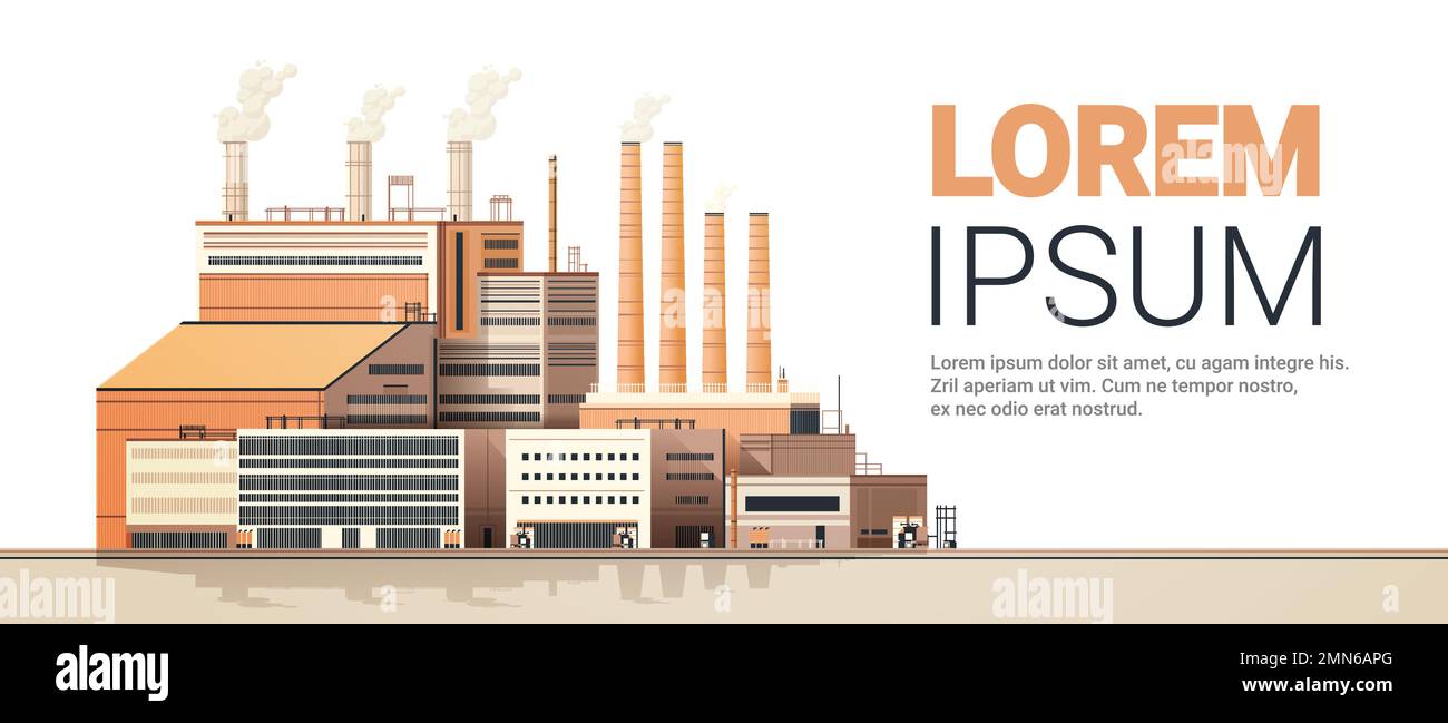 energy generation plant with chimneys electricity production industrial ...