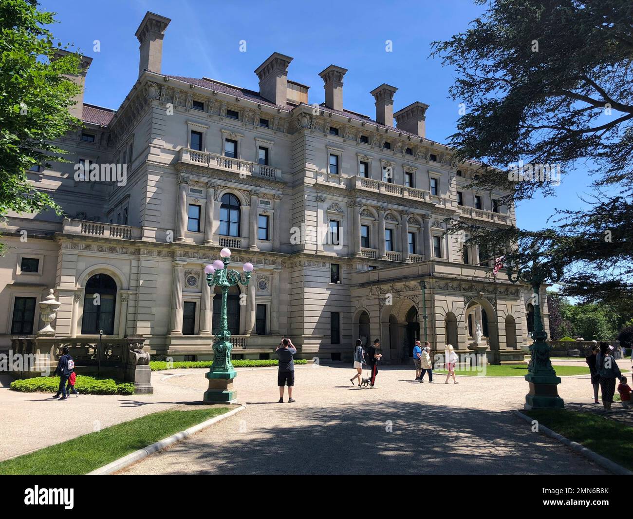 In this June 12, 2018 photo, museum-goers view the facade of The ...