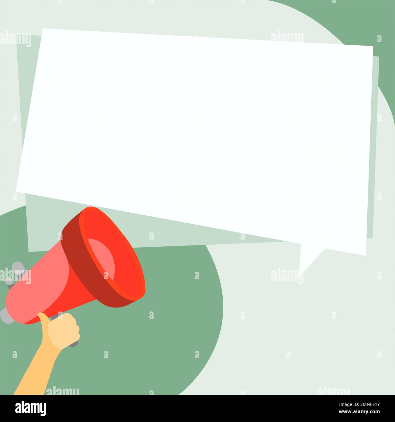 Megaphone In Hand Voice Device With Speech Bubble Presenting Important ...