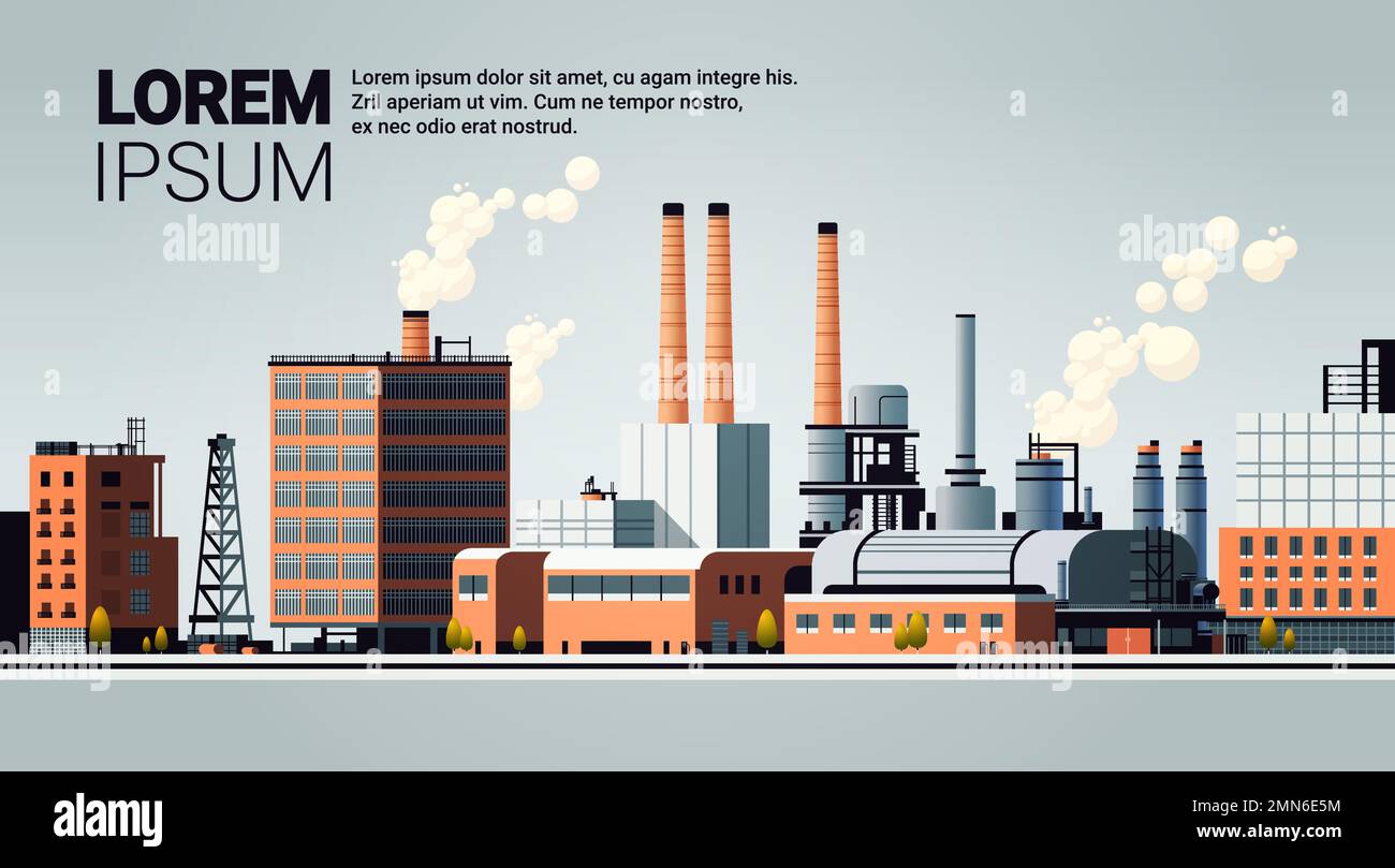 energy generation plant with chimneys electricity production industrial ...