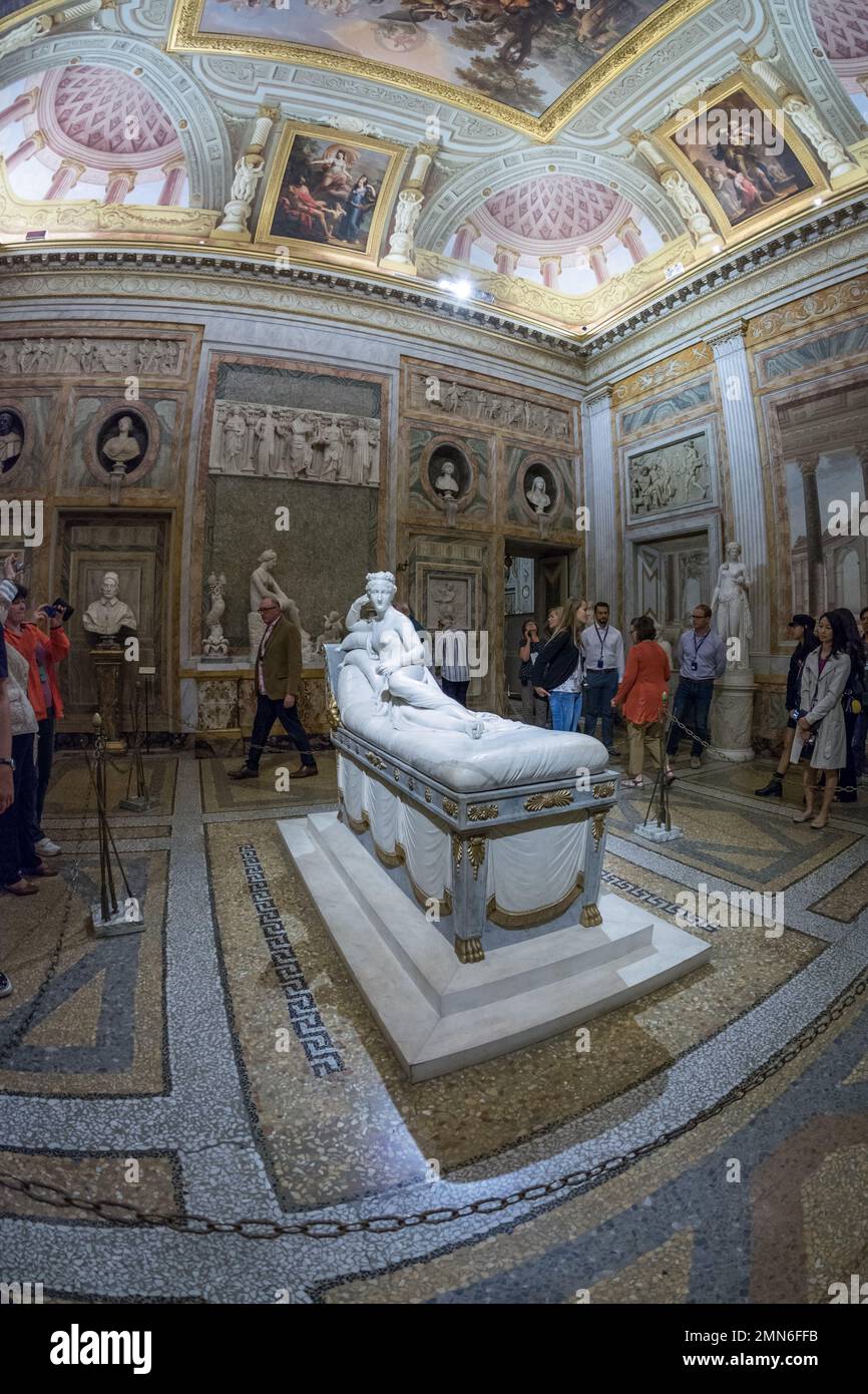 Rome, Italy - Oct 05, 2018: Tourists admire the sculpture in the ...