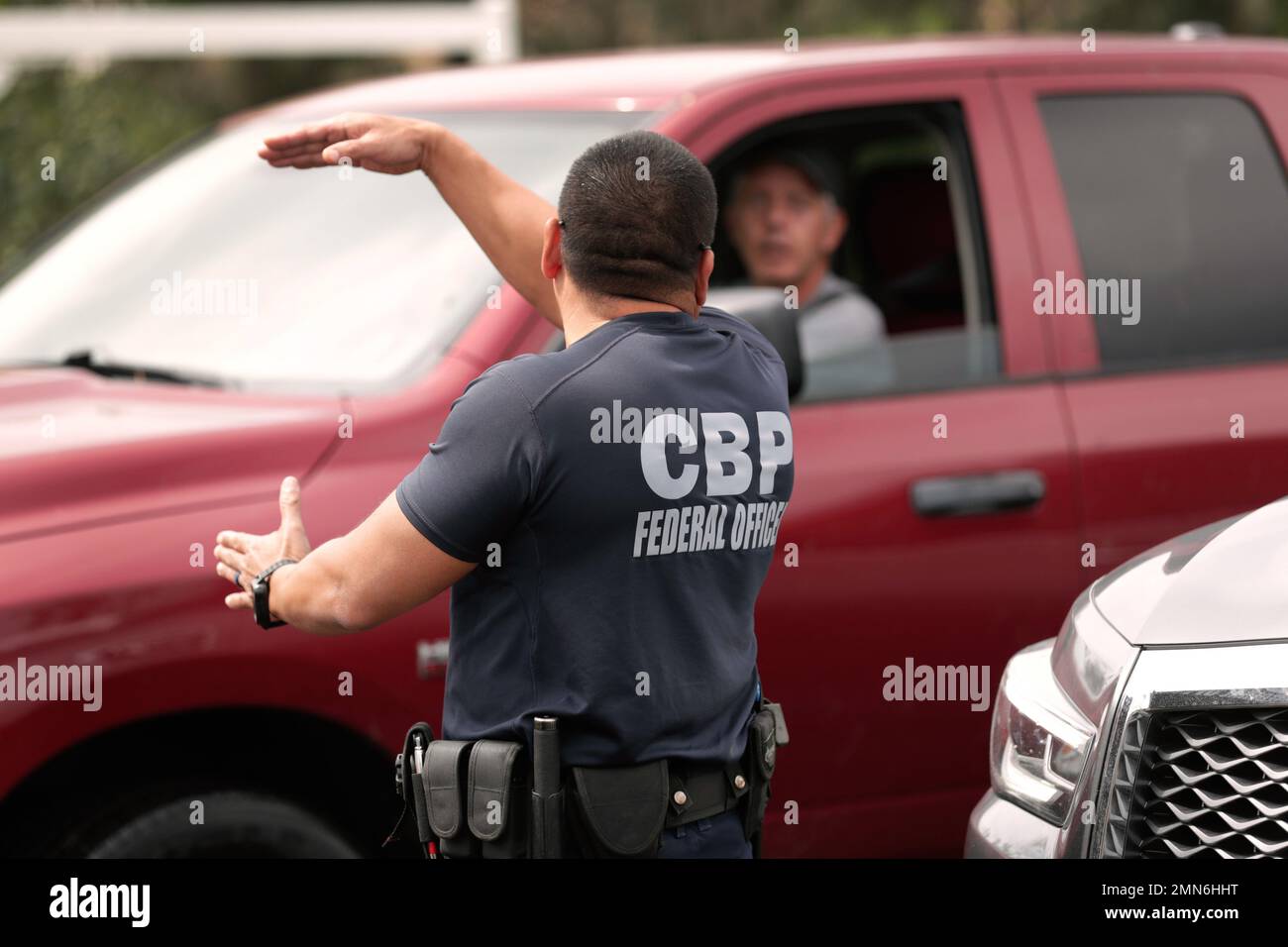 A U.S. Customs and Border Protection officer with the Office of Field ...