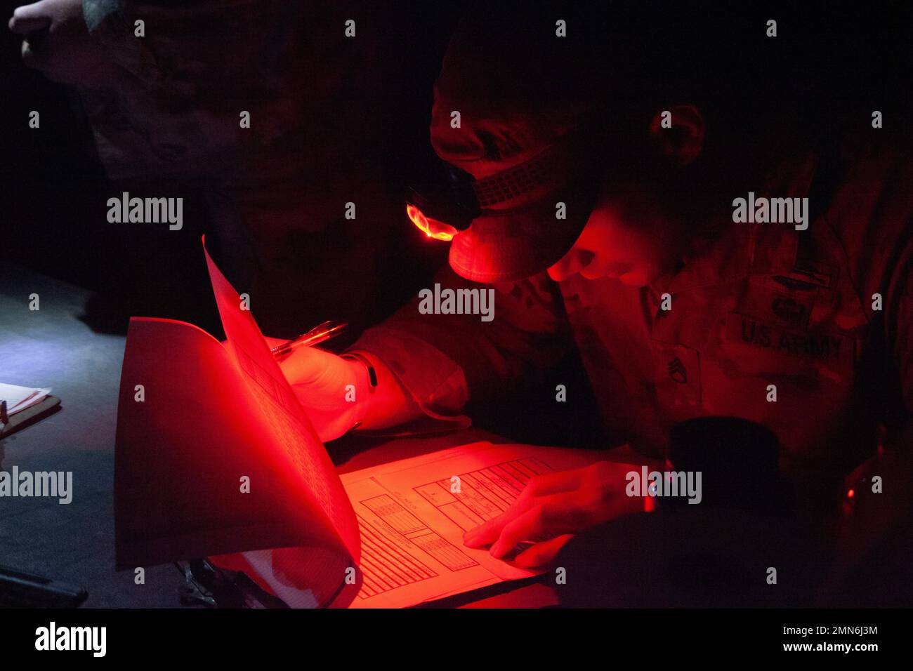 U.S. Army Soldiers are graded on their night land navigation during the ...