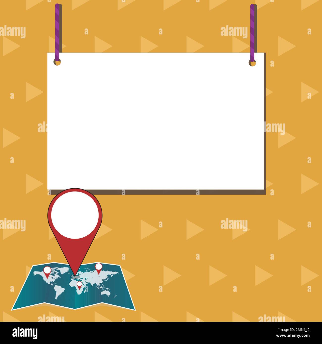 Speech Bubble With Important Message Above Map With Destination Point ...