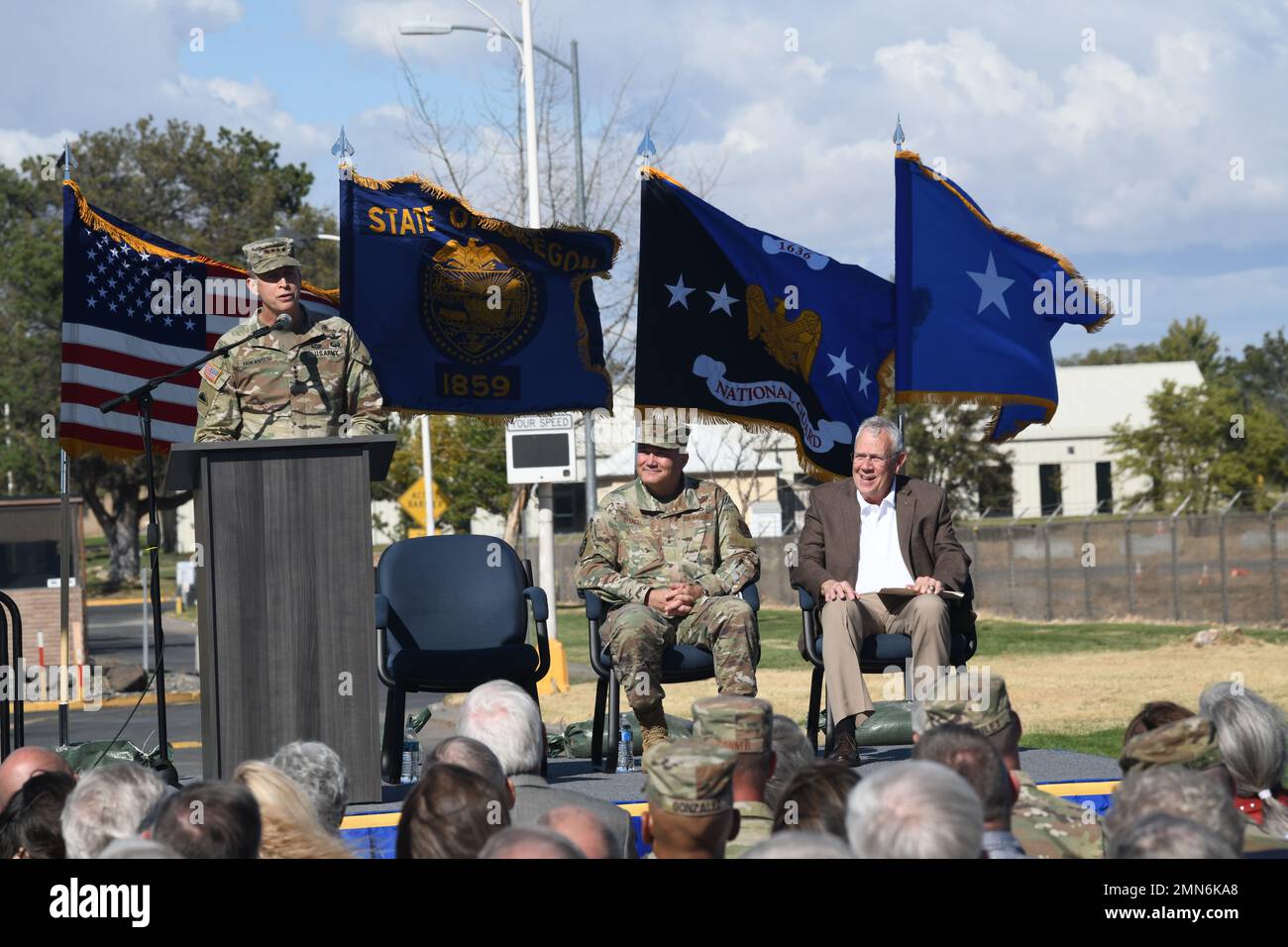 Gen. Daniel Hokanson, Chief, National Guard Bureau, gives remarks to ...