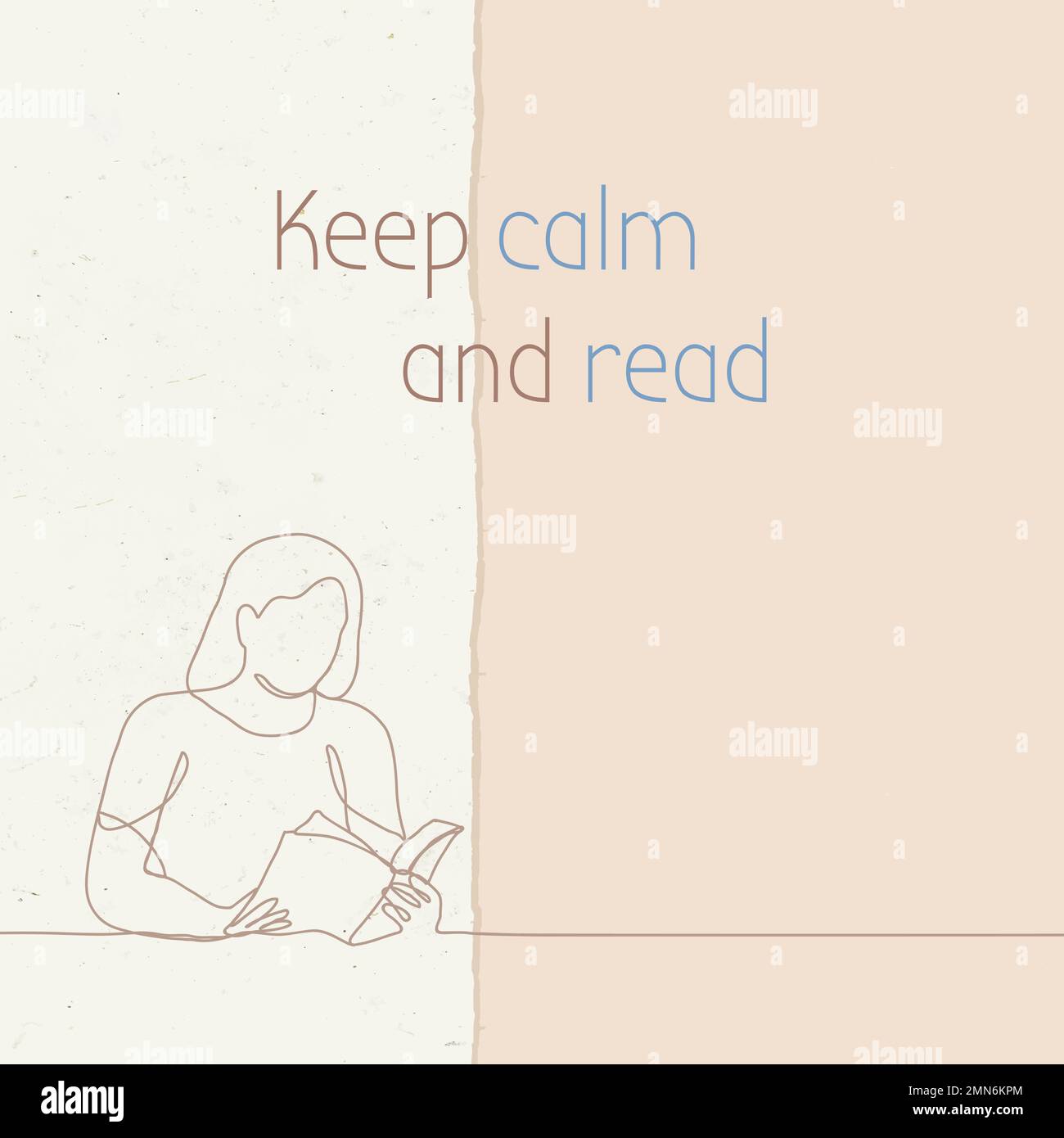 Simple life quote template, keep calm and read, lifestyle drawing ...