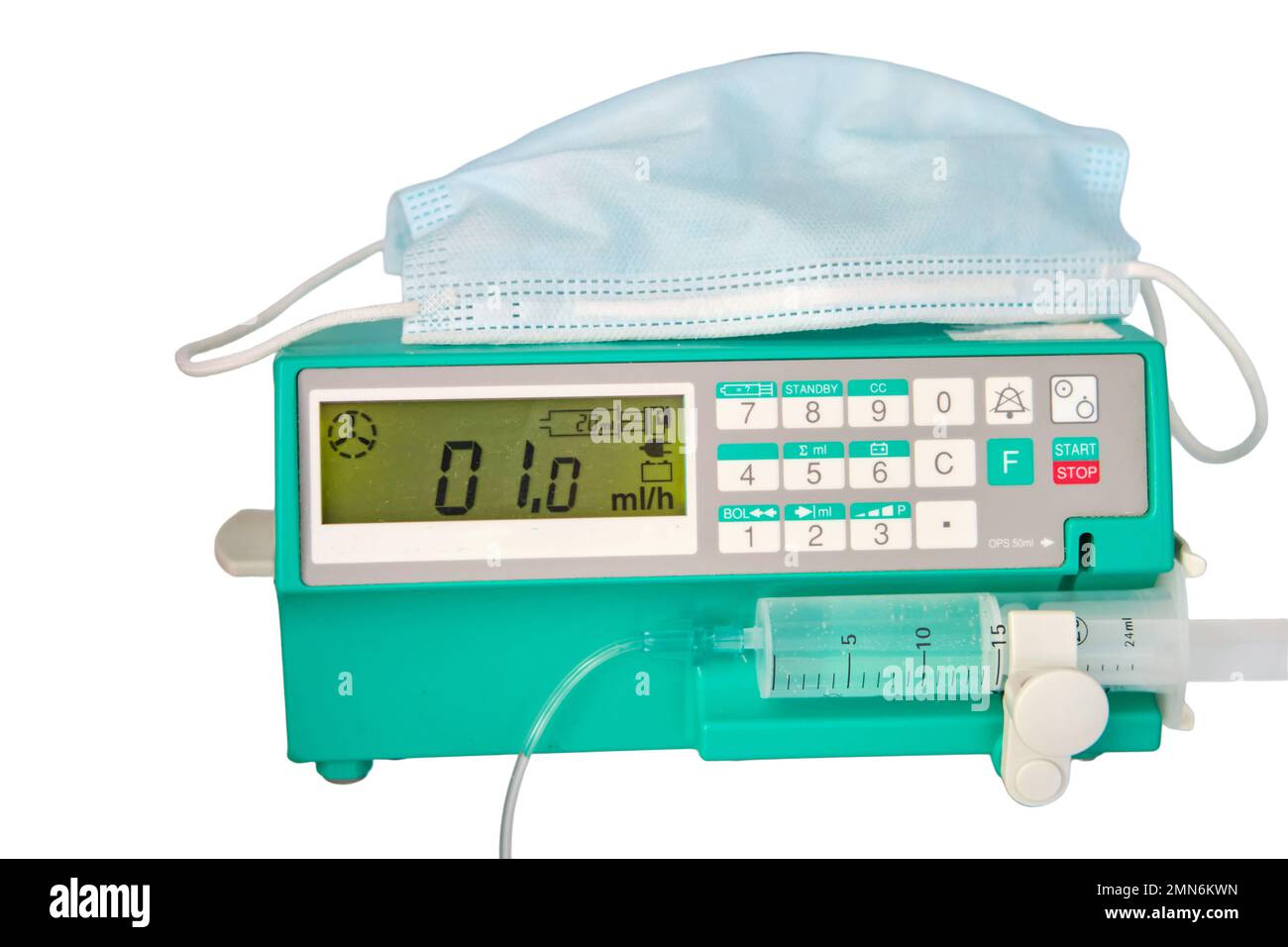 A syringe pump, a dropper for anesthesia and drug administration during ...