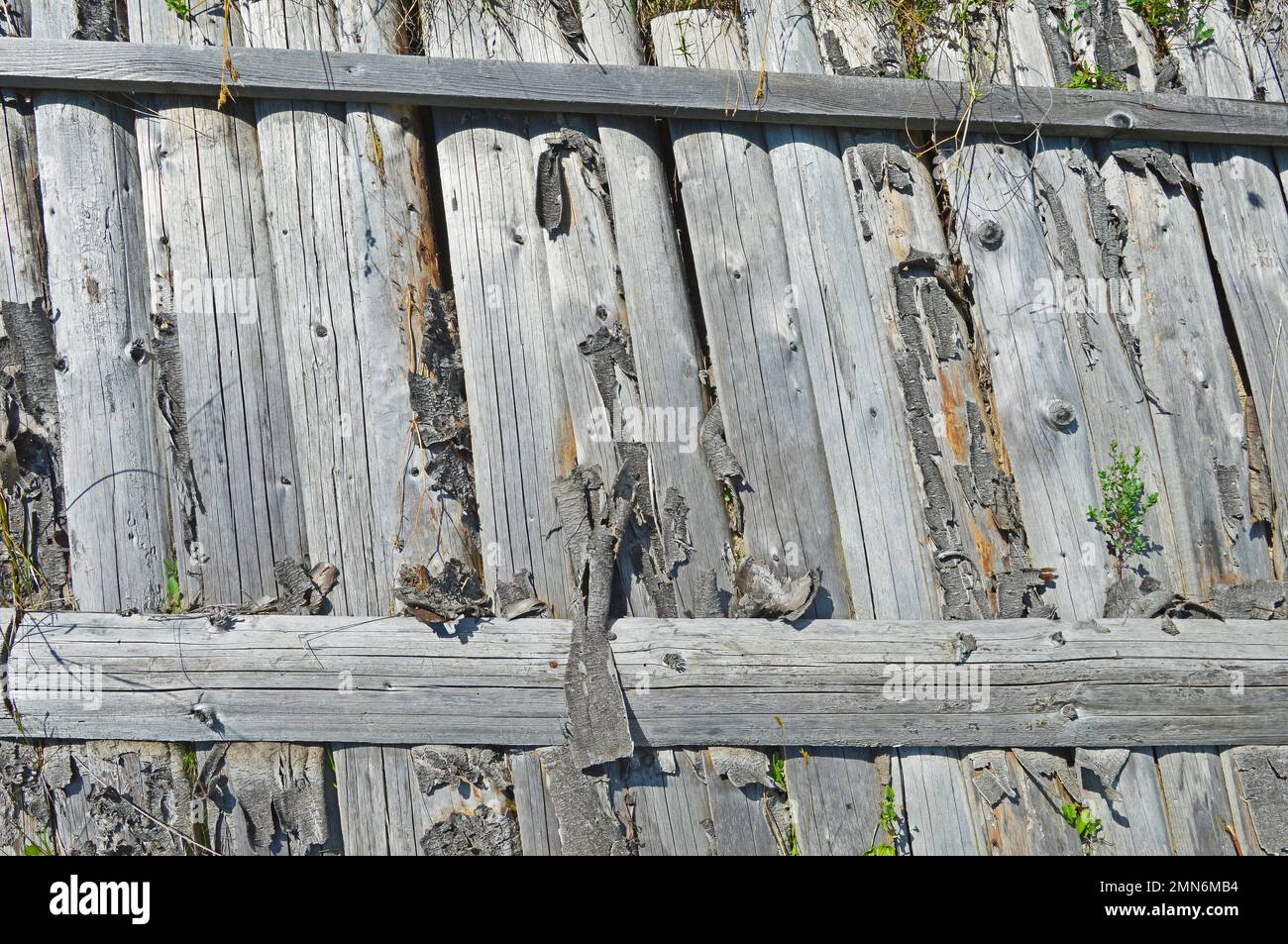 Old wooden fence made of very damaged boards Stock Photo - Alamy