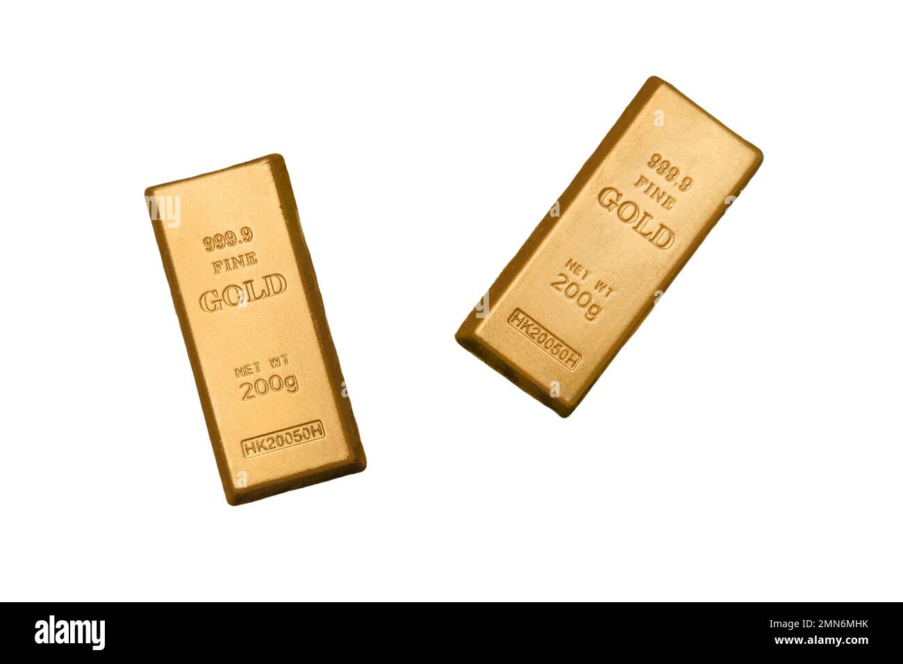 Gold bars, object isolated on a white background Stock Photo - Alamy