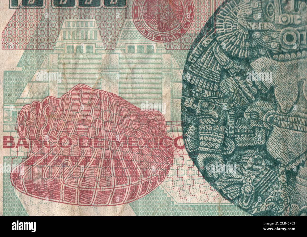 Detail of a vintage banknote from Mexico Stock Photo - Alamy