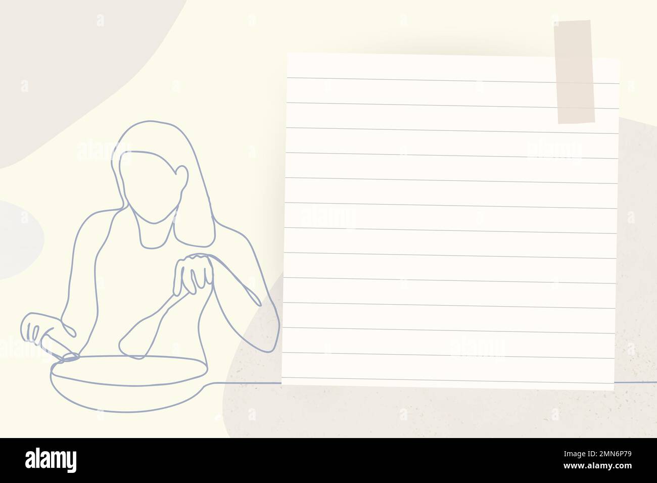 Paper note frame background, cute line art illustration, simple design ...
