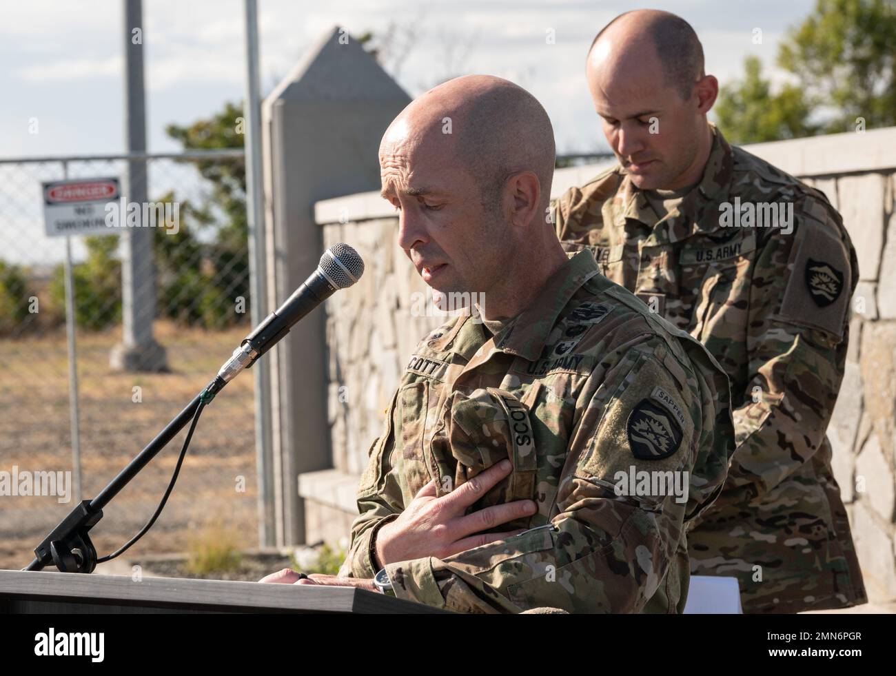 Oregon Army National Guard Chaplain (Col). Jacob Scott delivers the ...