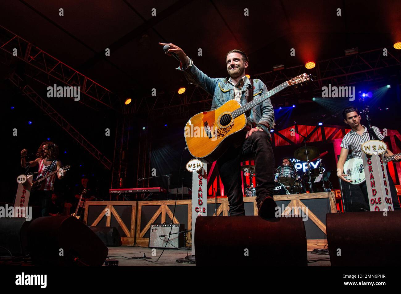 Brandon Lancaster of LANCO performs during the Grand Ole Opry at the ...