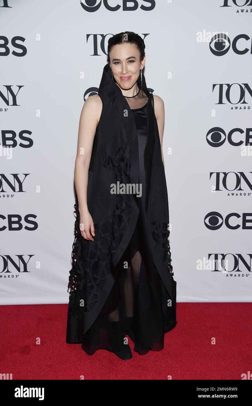 Mia Yoo poses in the press room at the 72nd annual Tony Awards at Radio ...