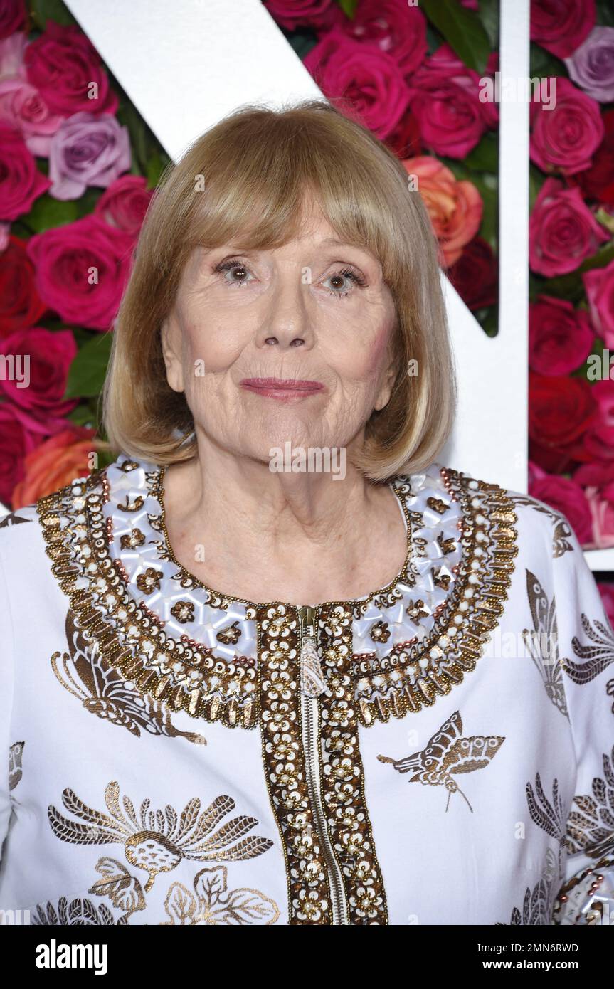 Diana Rigg arrives at the 72nd annual Tony Awards at Radio City Music ...