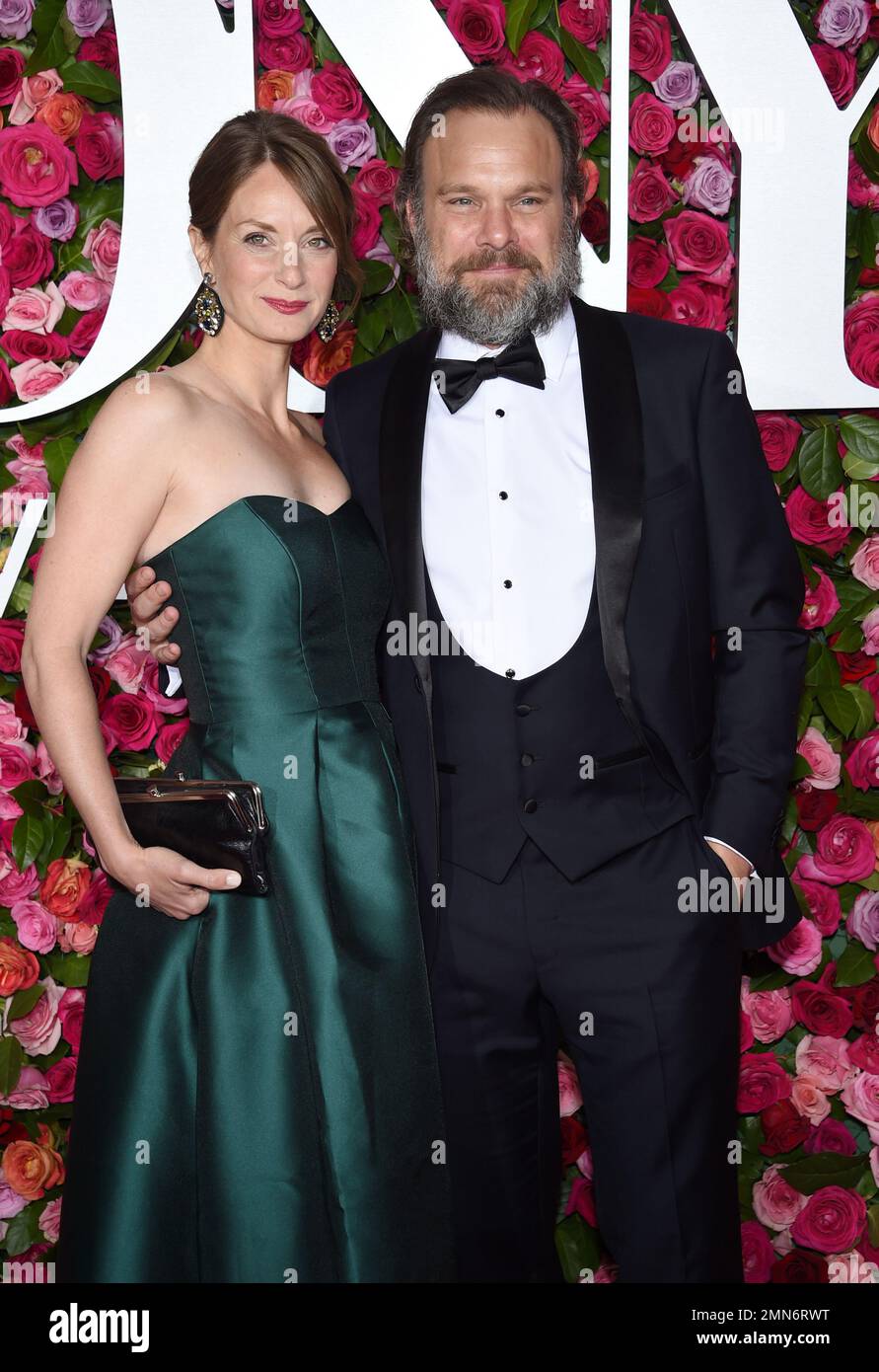 Michelle Federer, left, and Norbert Leo Butz arrive at the 72nd annual ...