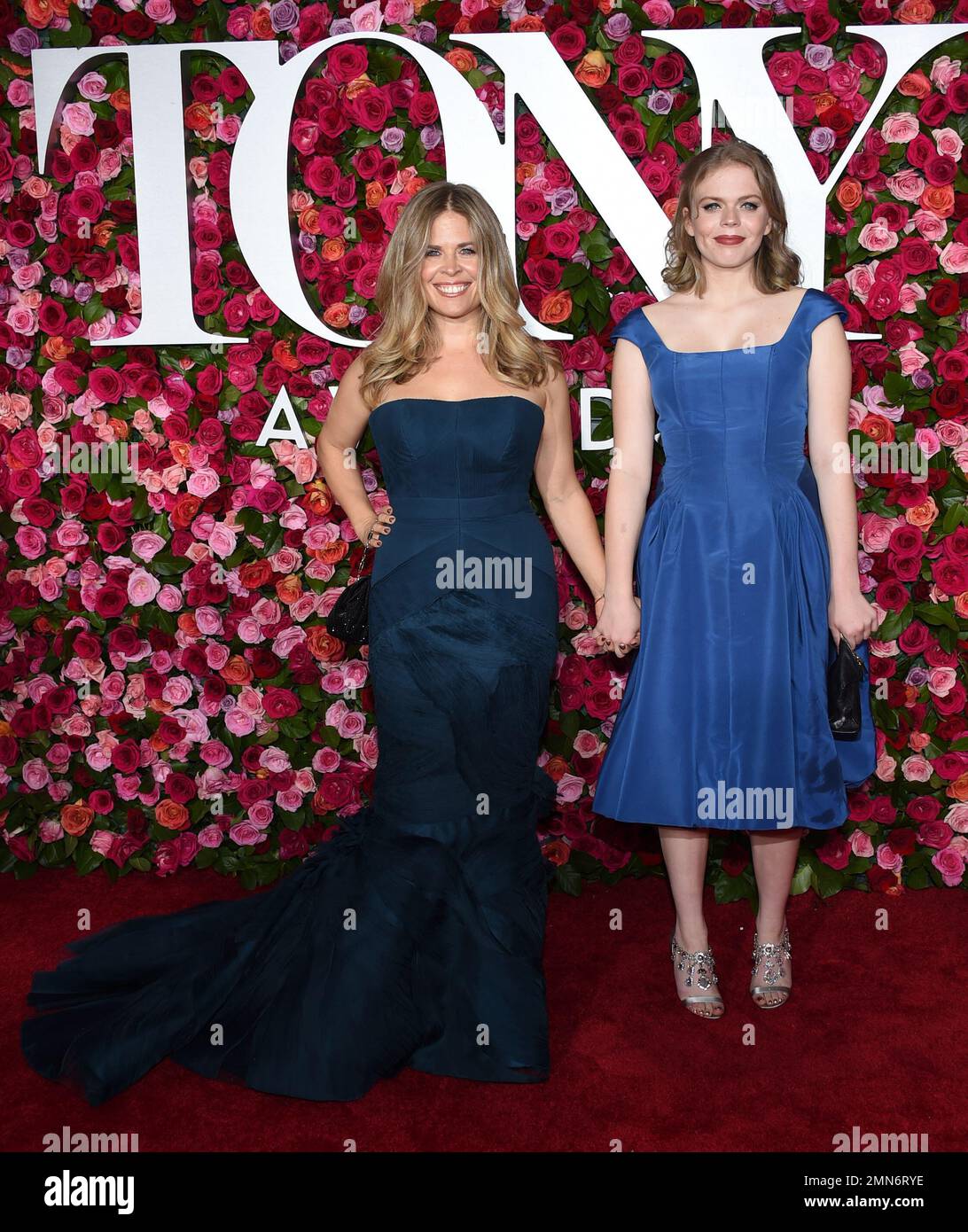 Jennifer Lee, left, and Agatha Lee Monn arrive at the 72nd annual Tony ...
