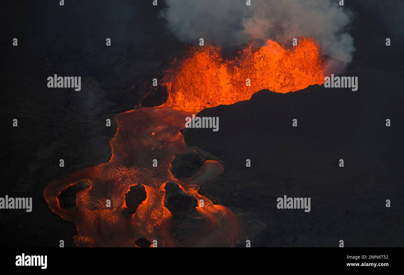 The Kilauea Volcano east rift zone eruption continues mainly from a ...