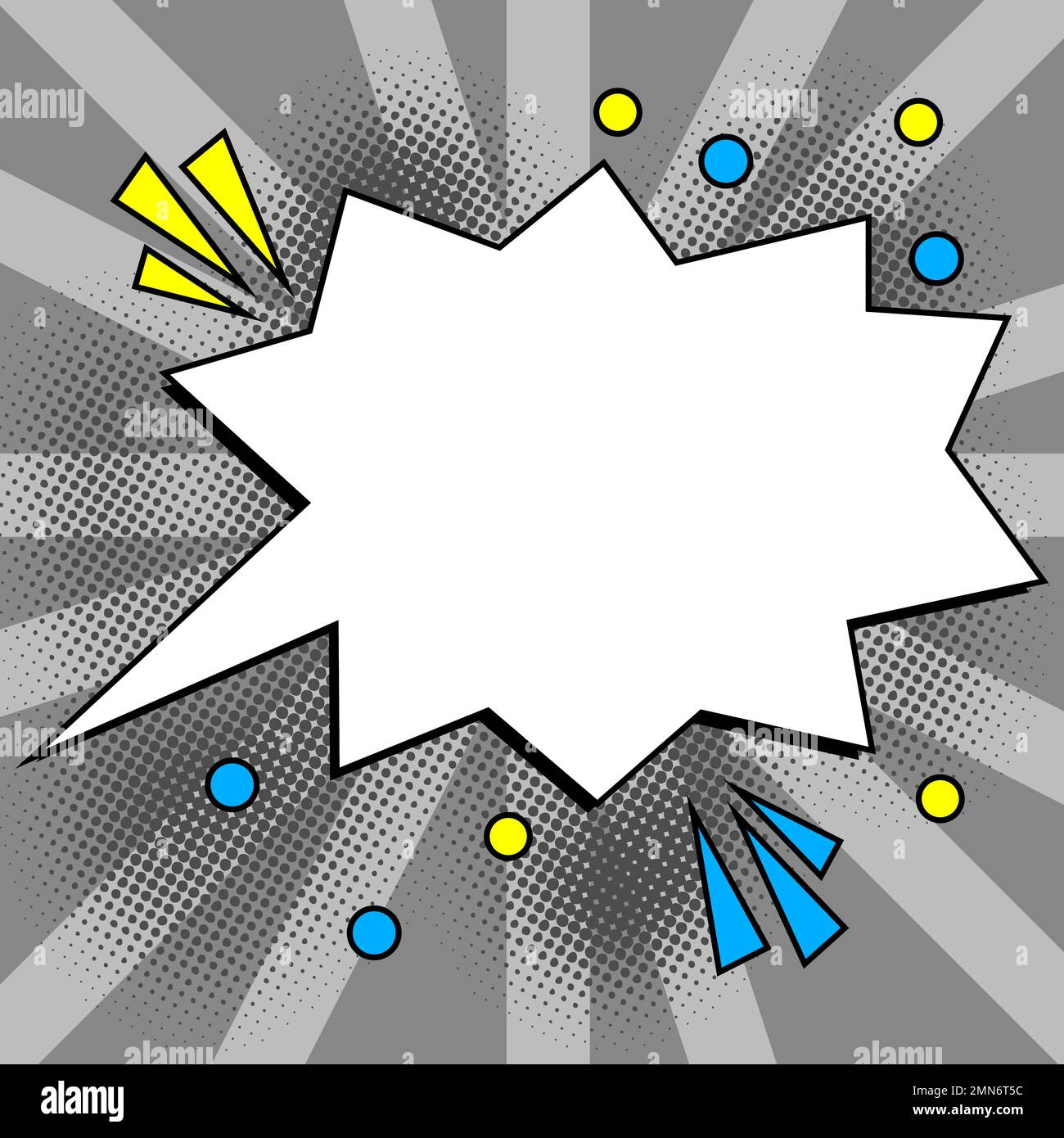 Comic Blank Speech Bubble With Copy Space Over Color Background Design ...