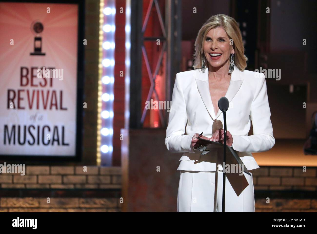 Christine Baranski presents the award for best musical revival at the ...
