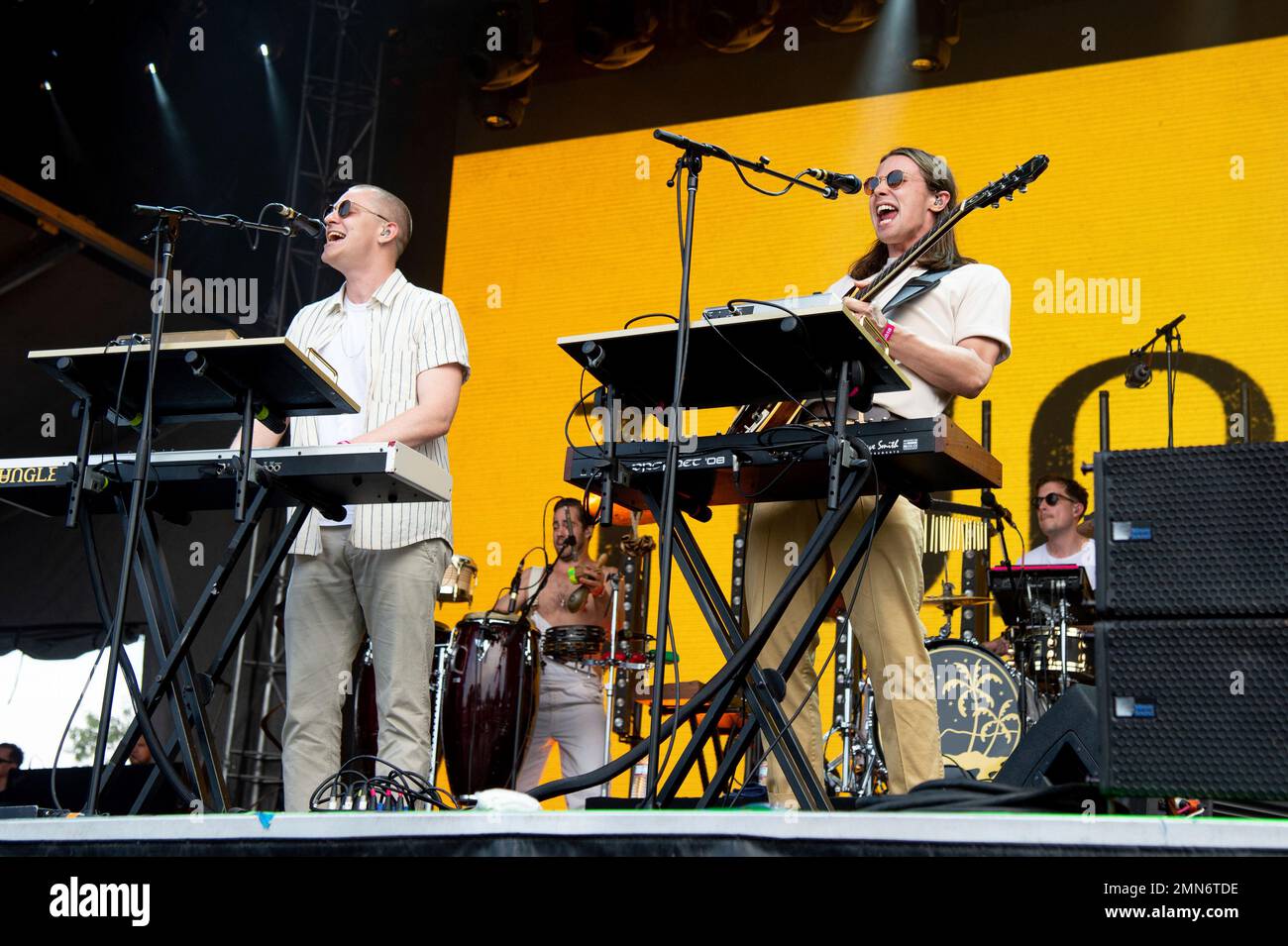 Joshua James Lloyd-Watson, left, and Tom McFarland of Jungle perform at ...
