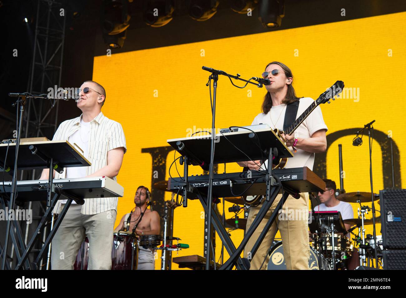 Joshua James Lloyd-Watson, left, and Tom McFarland of Jungle perform at ...