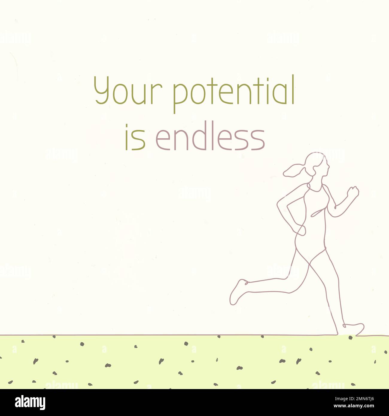 Inspirational quote instagram post template, your potential is endless ...