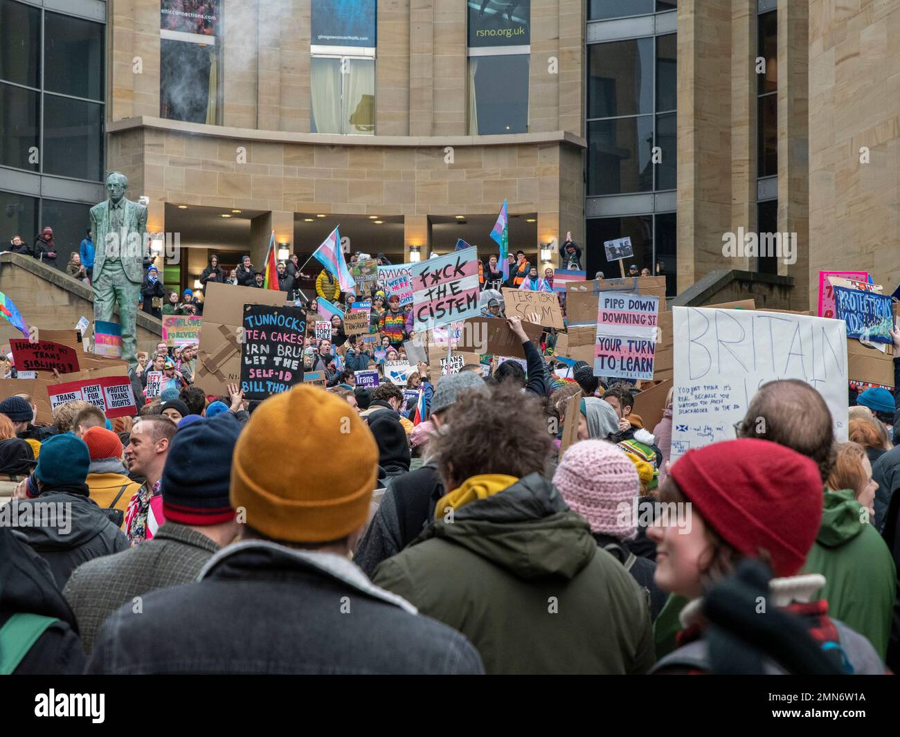 Glasgow, Scotland, UK. January 21st, 2023: A crowd of people at a Pro ...