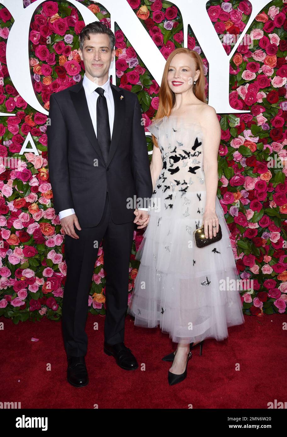 Sam Handel, left, and Lauren Ambrose arrive at the 72nd annual Tony ...