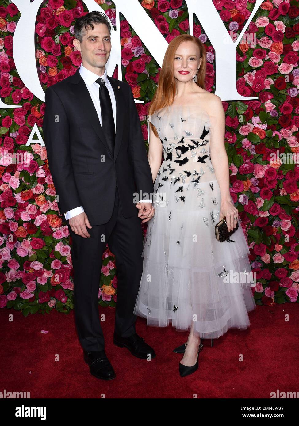 Sam Handel, left, and Lauren Ambrose arrive at the 72nd annual Tony ...