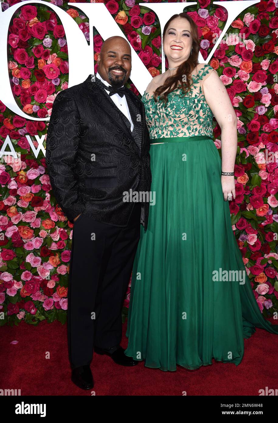 James Monroe Iglehart, left, and Dawn Iglehart arrive at the 72nd ...