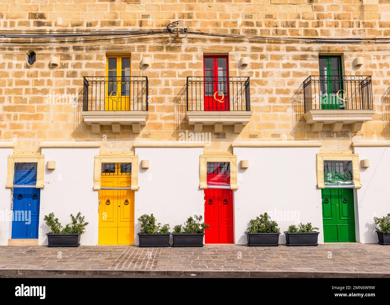 Colorful doors in Malta traditional old houses Stock Photo - Alamy