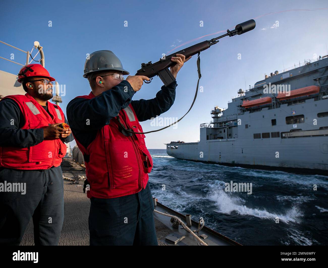 220930-N-UL352-1017 GULF OF OMAN (Sept. 30, 2022) Gunner’s Mate Seaman ...