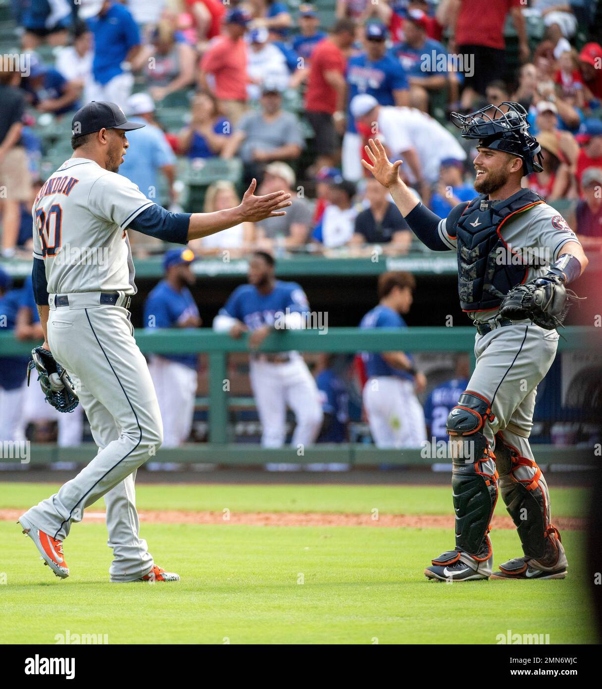 Houston Astros Relief Pitcher Hector Rondon And Catcher Max Stassi 0848