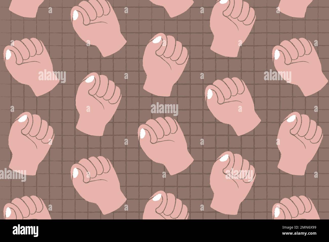 Raised fist background, doodle pattern with empowerment concept vector ...