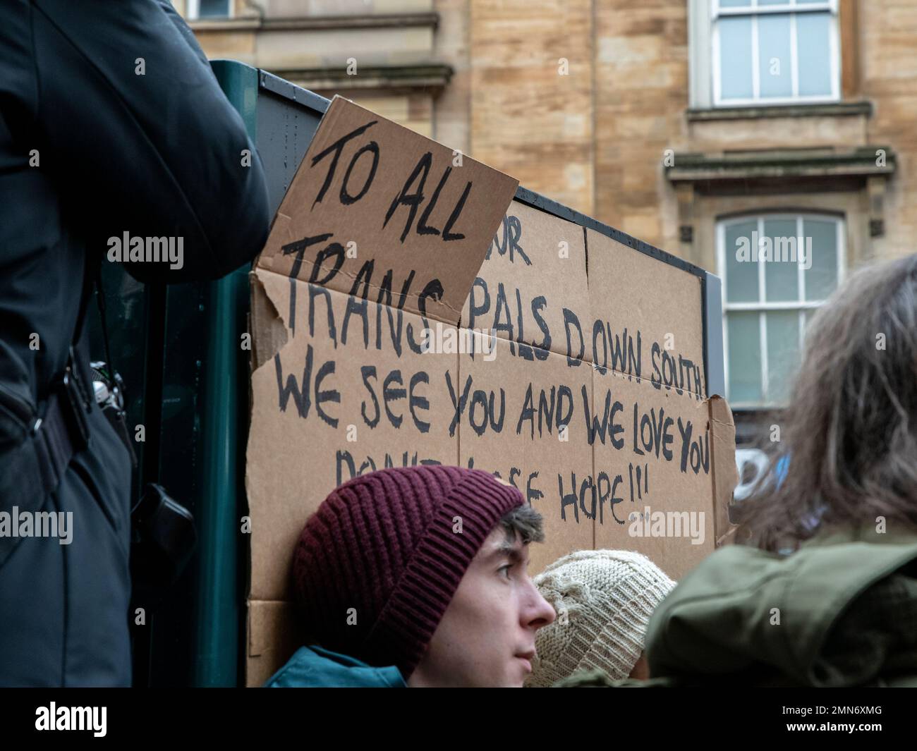 Glasgow, Scotland, UK. January 21st, 2023: A crowd of people at a Pro ...