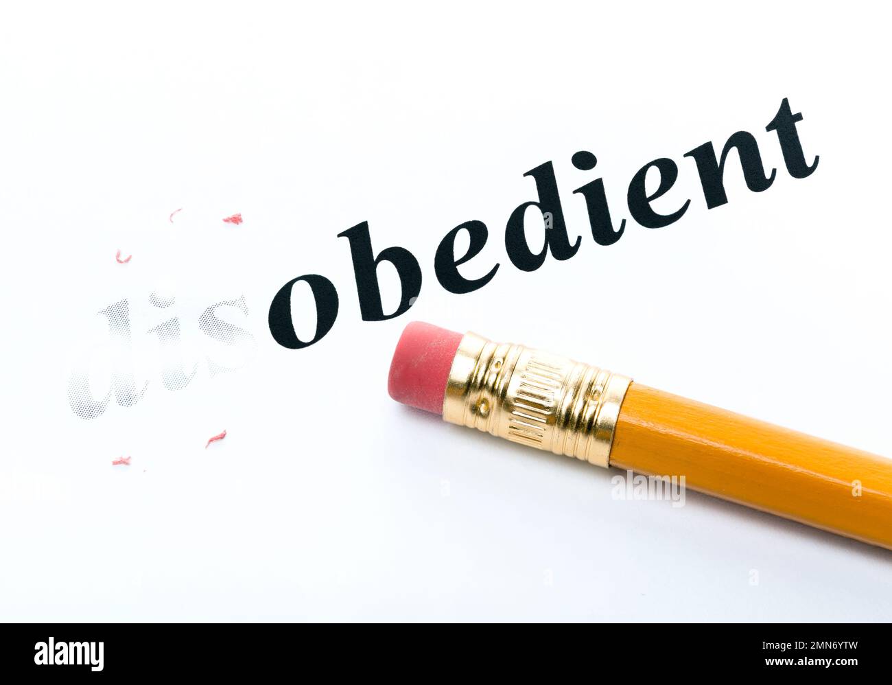 Word and pencil with eraser close-up Increased focus area Stock Photo ...