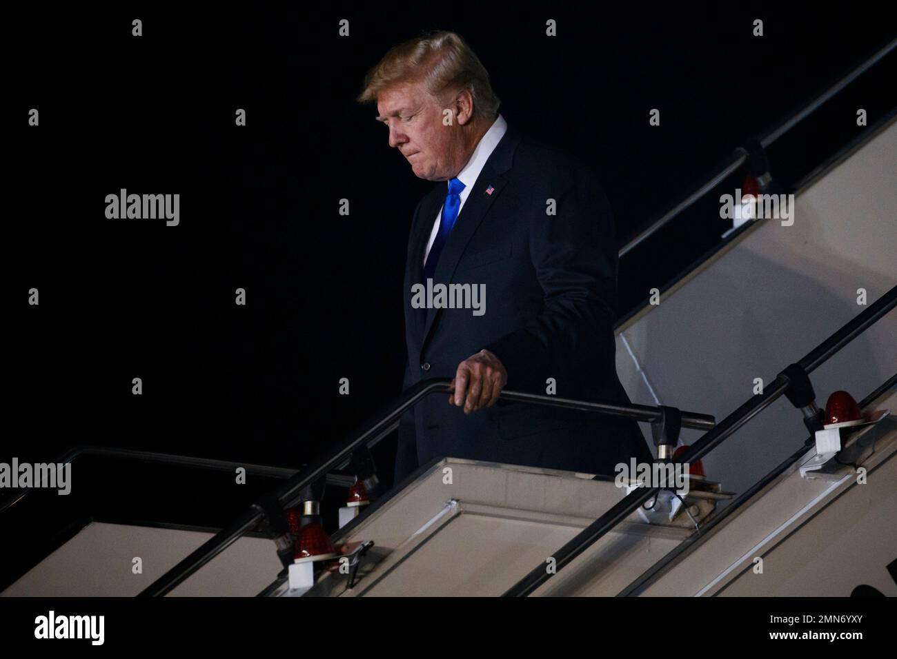 President Donald Trump arrives at Paya Lebar Air Base for a summit with ...