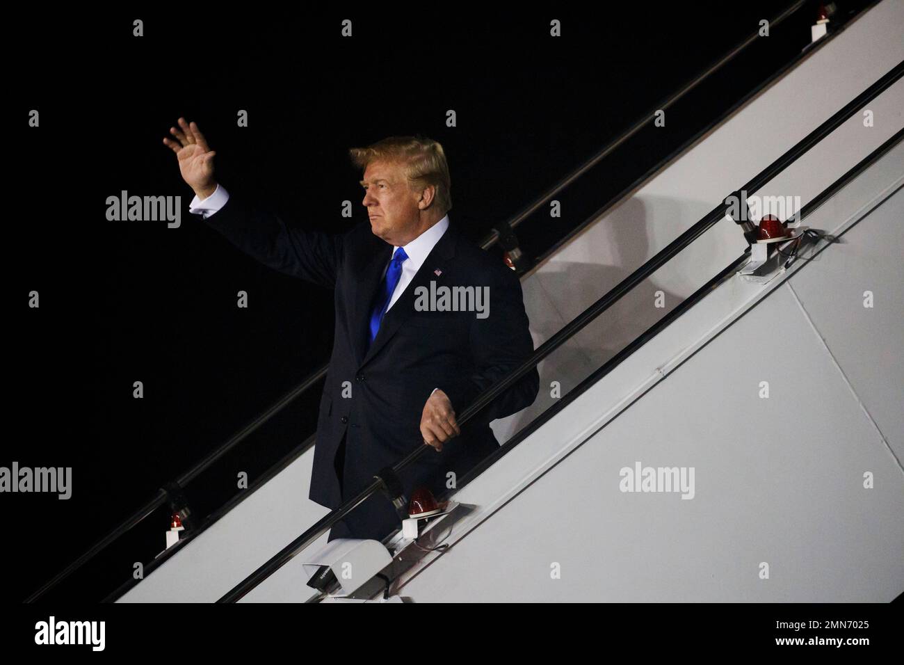 President Donald Trump arrives at Paya Lebar Air Base for a summit with ...